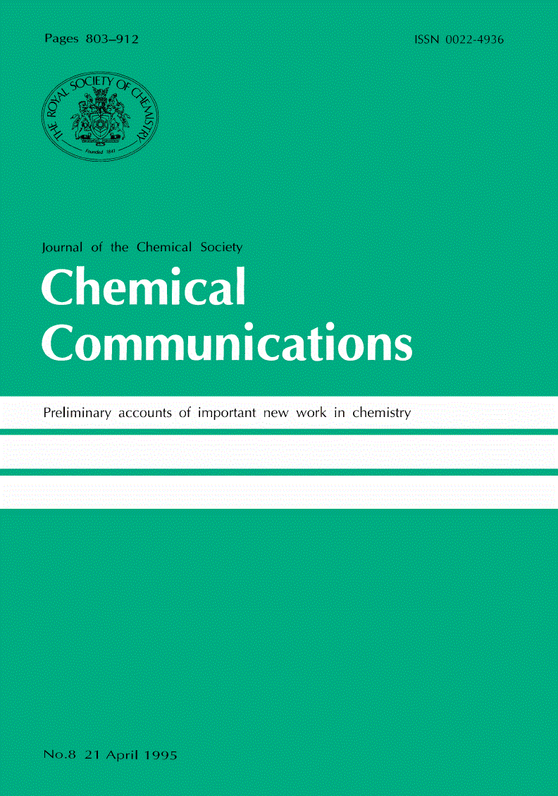 Front cover | Journal of the Chemical Society, Chemical Communications ...