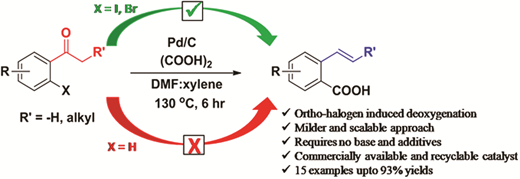 Palladium-catalyzed ortho-halogen-induced deoxygenative approach of ...