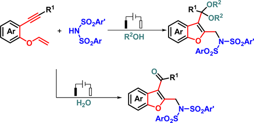 Electrochemical selective annulative amino-ketalization and amino ...