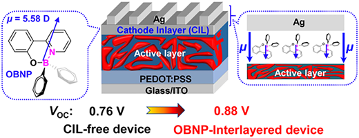 A type of B ← N-embedded molecule used as a cathode interlayer enables ...