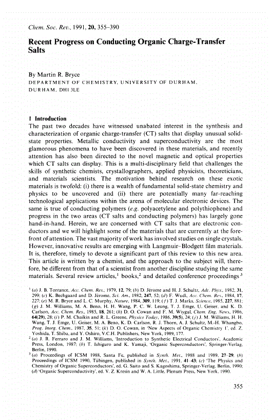 Recent progress on conducting organic charge-transfer salts | Chemical ...