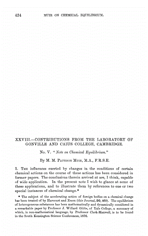 XXVIII.—Contributions from the Laboratory of Gonville and Caius College ...