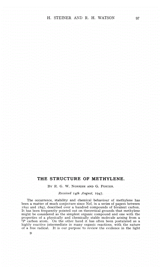 The structure of methylene | Discussions of the Faraday Society | The ...