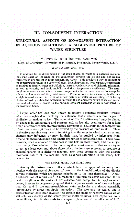 Ion-solvent interaction. Structural aspects of ion-solvent interaction ...