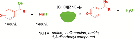 Direct nucleophilic substitution reaction of alcohols mediated by a ...