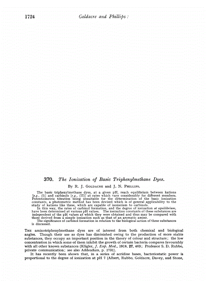 370. The ionization of basic triphenylmethane dyes | Journal of the ...