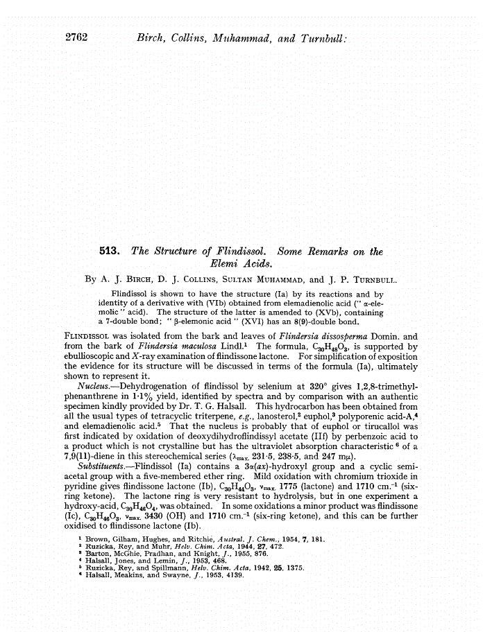513. The structure of flindissol. Some remarks on the elemi acids ...