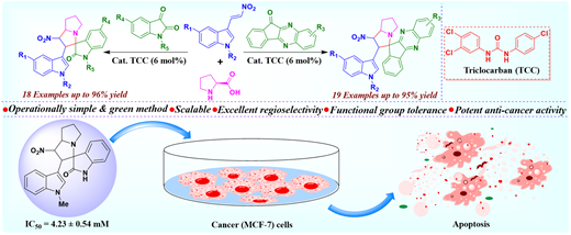 Regioselective triclocarban-catalyzed synthesis of spiroindeno- and ...