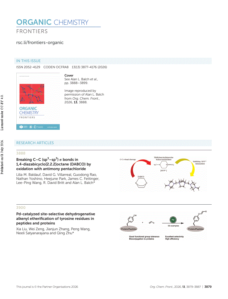 Contents list | Organic Chemistry Frontiers | The Royal Society of ...