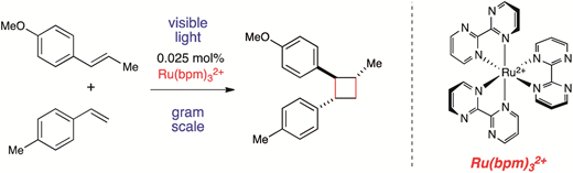 Crossed intermolecular [2 + 2] cycloaddition of styrenes by visible ...