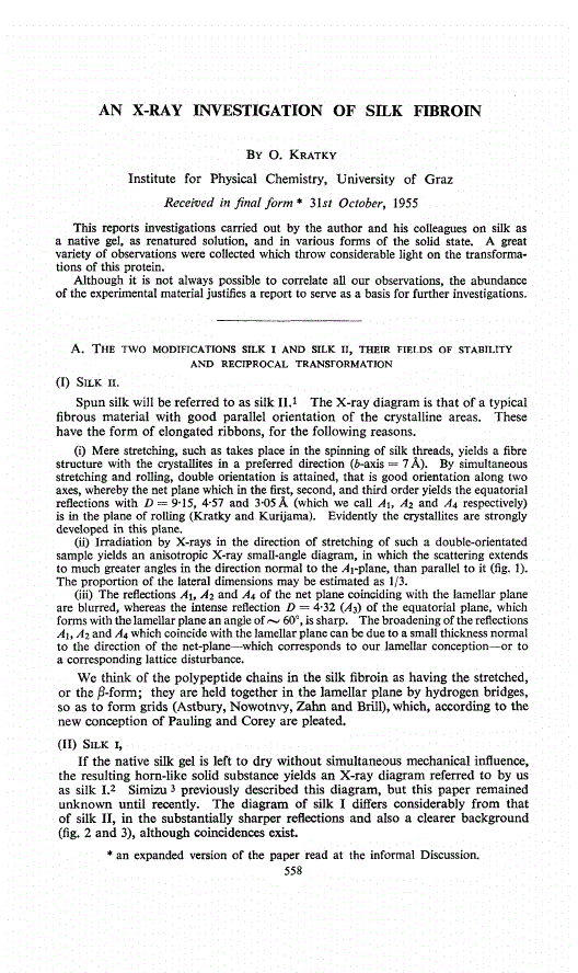 An X-ray investigation of silk fibroin | Transactions of the Faraday ...
